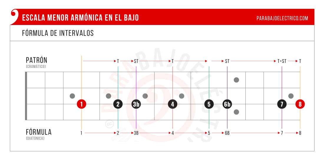 Escala Menor armónica 】 Explicación y Ejercicios para Bajo