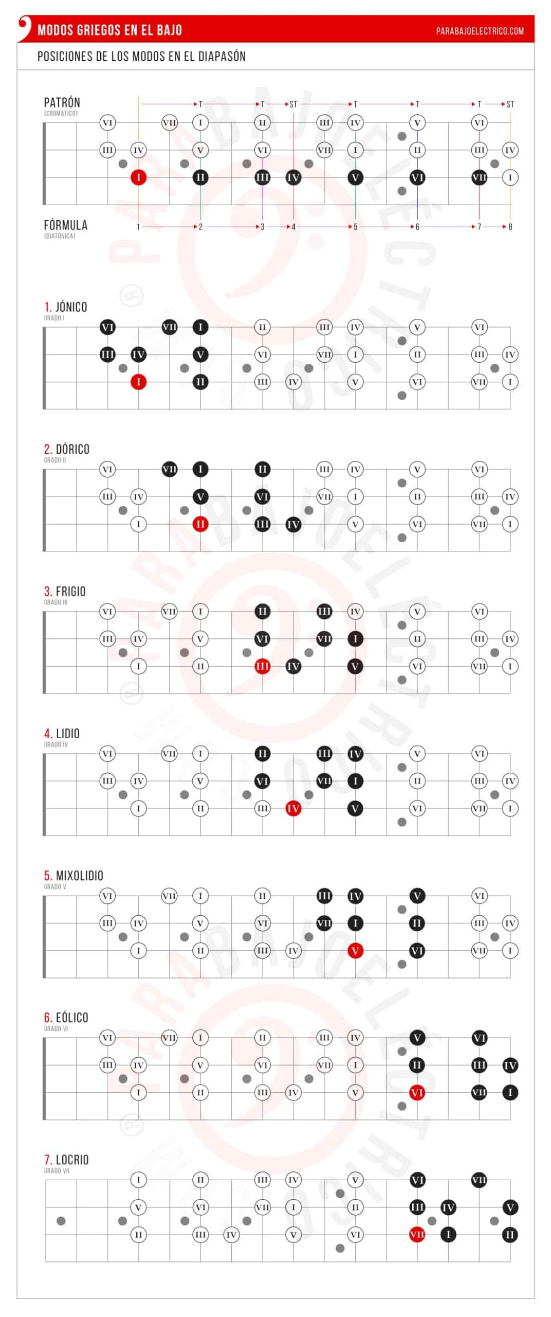 Modos Griegos en el Bajo 】 Análisis y diagramas 2025